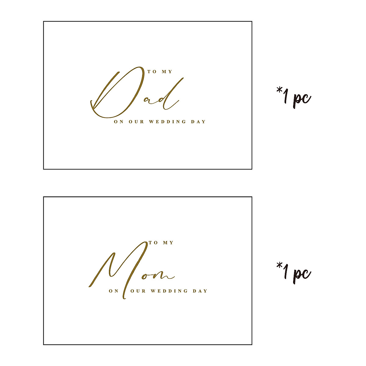 PartyGifts&beyond to My Dad and Mom Wedding Day Cards from The Bride or Groom Gold Foil Wedding Cards for Parents(DM)
