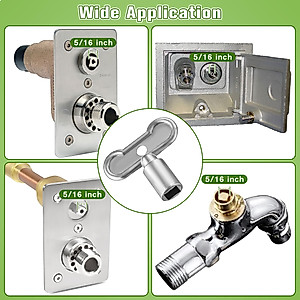 Enhon 6 Pack 5/16 in Sillcock Water Key Compatible with Danco 80132, Water Spigot Key, Square Stem Outdoor Faucet Handle Fits 8x8mm Square Broach Water Shut Off Key Valves Outdoor Hose Faucet Valve