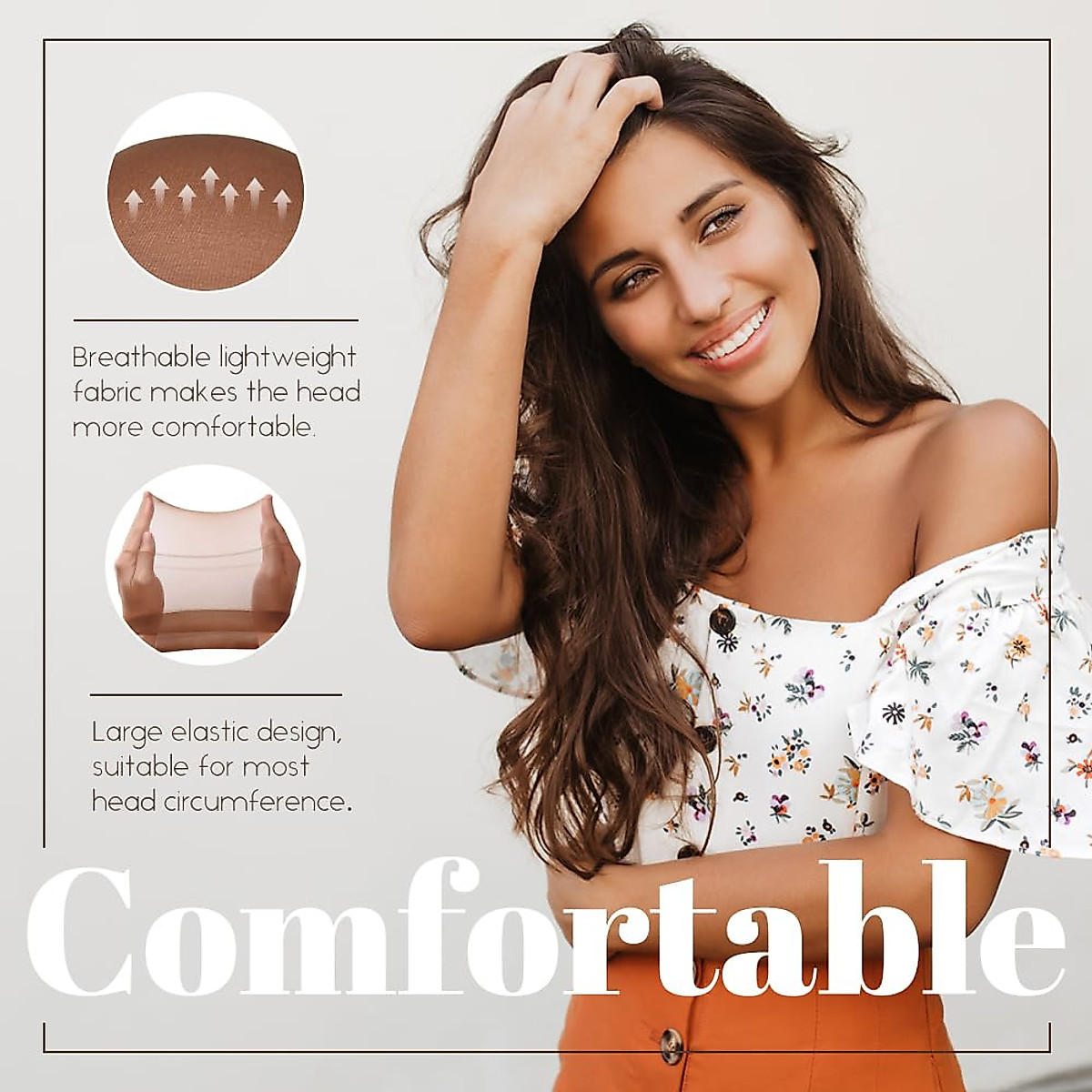 MYKURS Brown Wig Caps for Women, Stocking Cap for Lace Front Wig, Dark Brown 24 PCS