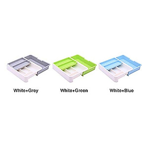 TJLSS Kitchen Drawer Organizer Plastic Storage Drawer Cutlery Tray for Drawers Divider Durable Utensil Multi Partition Safe Easy Clean ( Color : Gray )
