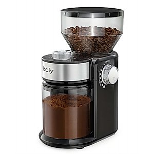 Electric Adjustable Mill Coffee Bean Grinder with 18 Grind Settings for Espresso, Drip and French Press, Black