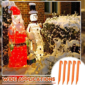 9 Inch Plastic Inflatable Stakes Tent Stakes Replacement Yard Inflatable Accessories for Inflatables Camping Tent Stakes Tent Pegs for Valentine's Day Garden Home Decorations(Orange, 12 Pieces)