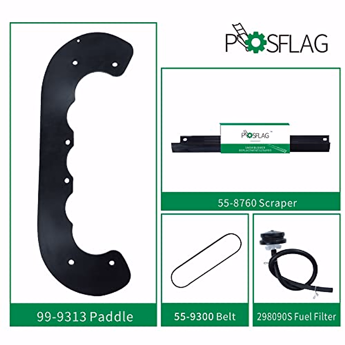 POSFLAG 99-9313 Snow Blower Paddles with 55-8760 Scraper Blade 55-9300 Drive Belt and Hardware Kit for Toro CCR2000, CCR2400, CCR2400R, CCR2400E, CCR2500, CCR2500R, CCR3000R, CCR3000E Snowthrowers