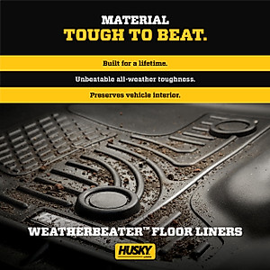 Husky Liners Weatherbeater Floor Mats | Fits 2017 - 2024 Ford F-250, F-350, F-450 Supercab/Crew Cab w/Factory Carpeting | Front Row, 2-pc Black - 13301