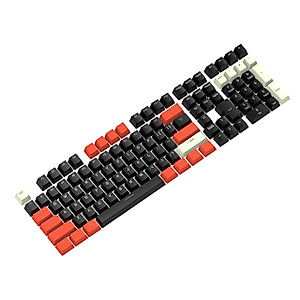 108 Key Custom PBT Keycap Set Double Shot OEM Profile for 61/68/87/98/100/104Key TKL 60% and Full Size Cherry Gateron Kailh Outemu Cross Type Switch US Layout Mechanical Keyboard (Orange Black White)