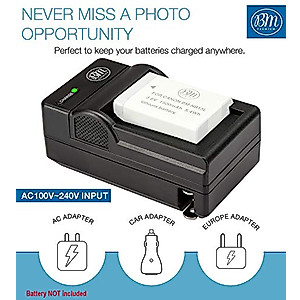 BM Premium NB-13L Battery Charger for Canon PowerShot SX740 HS, G1 X Mark III, G5 X, G5 X Mark II, G7 X, G7 X Mark II, G7 X Mark III, G9 X, G9 X Mark II, SX620 HS, SX720 HS Cameras