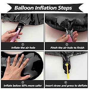 FUNTOOB Black Happy Birthday Balloons Banner Happy Birthday Sign Letter Balloons 16 Inch Happy Birthday Balloon for Boys Girls Adults Happy Birthday Foil Balloons Happy Birthday Decorations