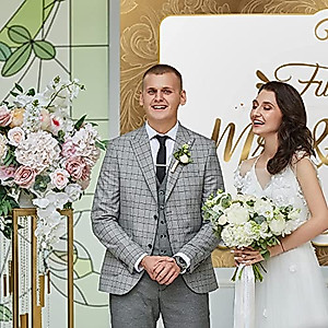 Future Mr & Mrs Backdrop Banner Golden Engagement Bridal Shower Wedding Theme Party Decorations Photography Background White