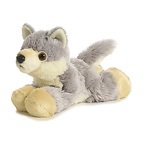 Aurora Bundle of 2 8" Floppy Beanbag Stuffed Wild Animals - Foxxie The Fox & Woolsey The Wolf