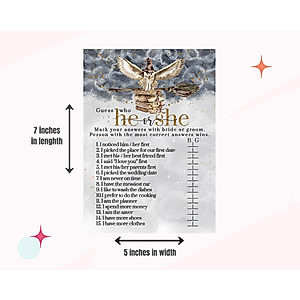 Halloween Bridal Shower Games Pack - 25 Double-Sided Cards - 5x7 Premium Quality Cardstock - Who Knows the Bride Best & He Said or She Said - Magical Wizard and Owl Design - Perfect for 25 Guests