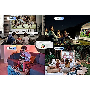 5G WiFi Bluetooth Projector,350Ansi Native 1080P Support 4K Projector,Outdoor Movie Projector Compatible with HDMI,VGA,USB,AV,Laptop and Smartphone