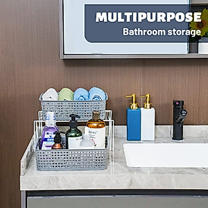 8 Pack Plastic Storage Baskets - Small Pantry for Organizing and Storage Bins for Bathroom,Kitchen,Shelves,Closet, Laundry Room,Bedroom, Classroom,Playroom