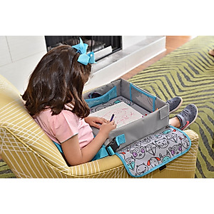 Kids Travel Tray by LillyCrafted-Premium Quality Toddler Car Seat Tray & Lap Table-with Touchscreen Phone & Tablet Holders-Toddler Activity Play & Snack Stroller Organizer-Perfect Travel Accessories