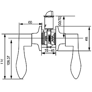 Design House 727933 Stratford Universal 6-Way Latch Door Lever, Satin Nickel, Keyed Entry, 3 Piece