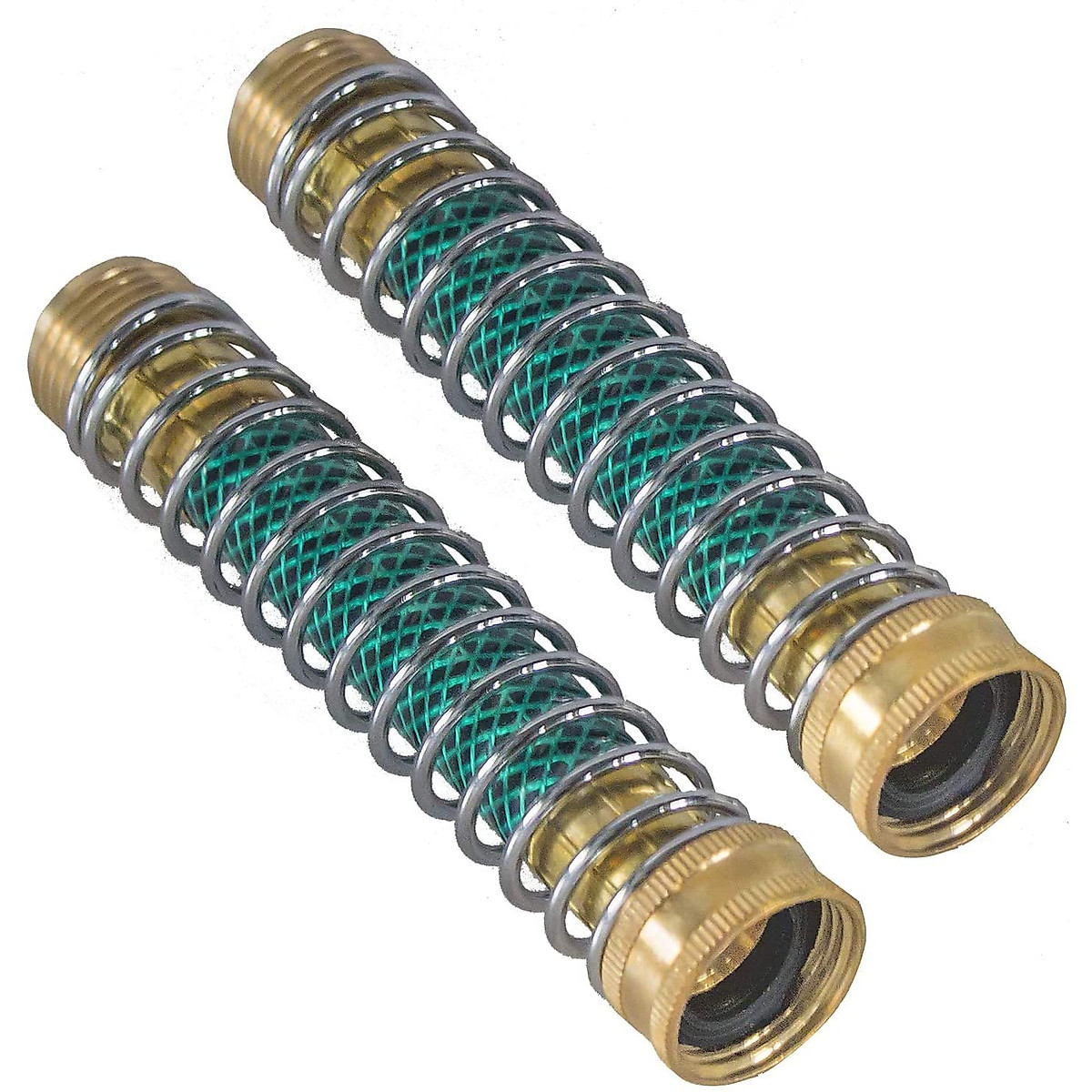 tiandao qin Garden Hose Extension Adapter 3/4" Brass Hose Spring Flexible Hose Protector,Garden Hose Extender Hose Protector 4PC with 8 Washer for Winterize RV Motorhome Boat Camper Travel Trailer