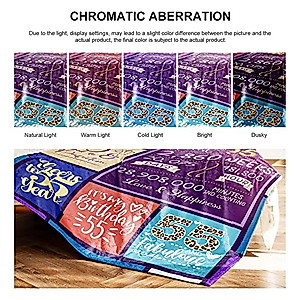 55 Birthday Decorations for Women Men, 55th Birthday Gifts for Men Women, Womens Birthday Gifts, Happy Birthday Gifts for Women, Birthday Gifts for Mom, Wife, Sister Warm Throw Custom Blanket
