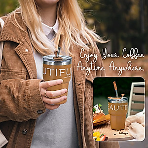 CHLJAR 21 oz Travel Mug, Insulated Tumbler with Lid and Straw, Double Wall Vacuum Insulated, Reusable Coffee Cup for Coffee, Tea and Drinks, Orange