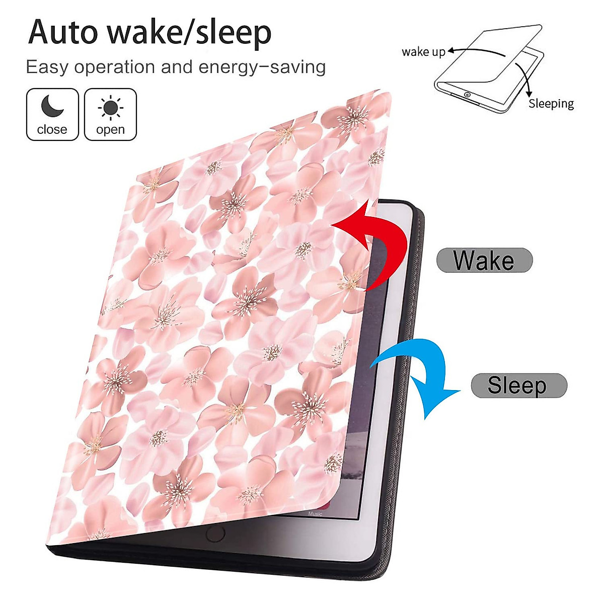 for Samsung Galaxy Tab A8 10.5 2022 Case, Shockproof TPU Hard Back Shell Protective Tablet Cover for Samsung Galaxy A8 10.5 Inch Tablet (SM-X200/X205/X207), Pink Floral