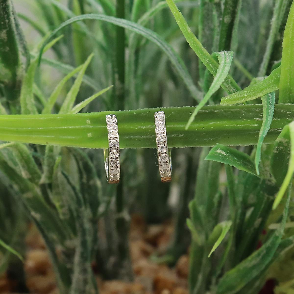 Dazzlingrock Collection 0.20 Carat (ctw) Round White Diamond Ladies Huggie Hoop Earrings 1/5 CT, 10K White Gold