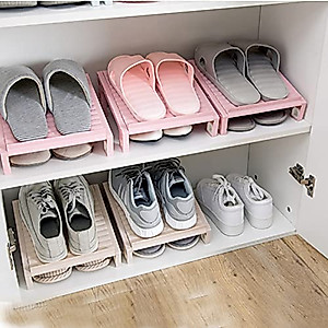 Cabilock Stand Holder Organizing Double-Layer Shoe Heel Footwear Household Sneakers Saving Sandals Simple High Bracket Low Plastic Organizer Adjustable Space-Saving Entryway Shop for Kids
