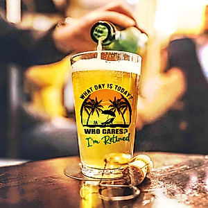 Fatbaby Funny Retirement Gifts for Men Women, I'm Retired Beer Glass,Happy Retirement Pint Glass Present for Boss Coworker Friends 2024,Retirement Party Decorations 16OZ