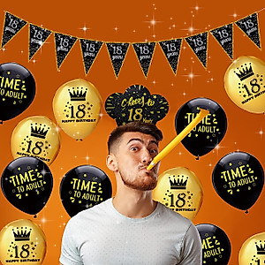 60th birthday decorations for men women - (76pack) black gold party Banner, Pennant, Hanging Swirl, birthday balloons, Tablecloths, cupcake Topper, Crown, plates, Photo Props, Sash for gifts