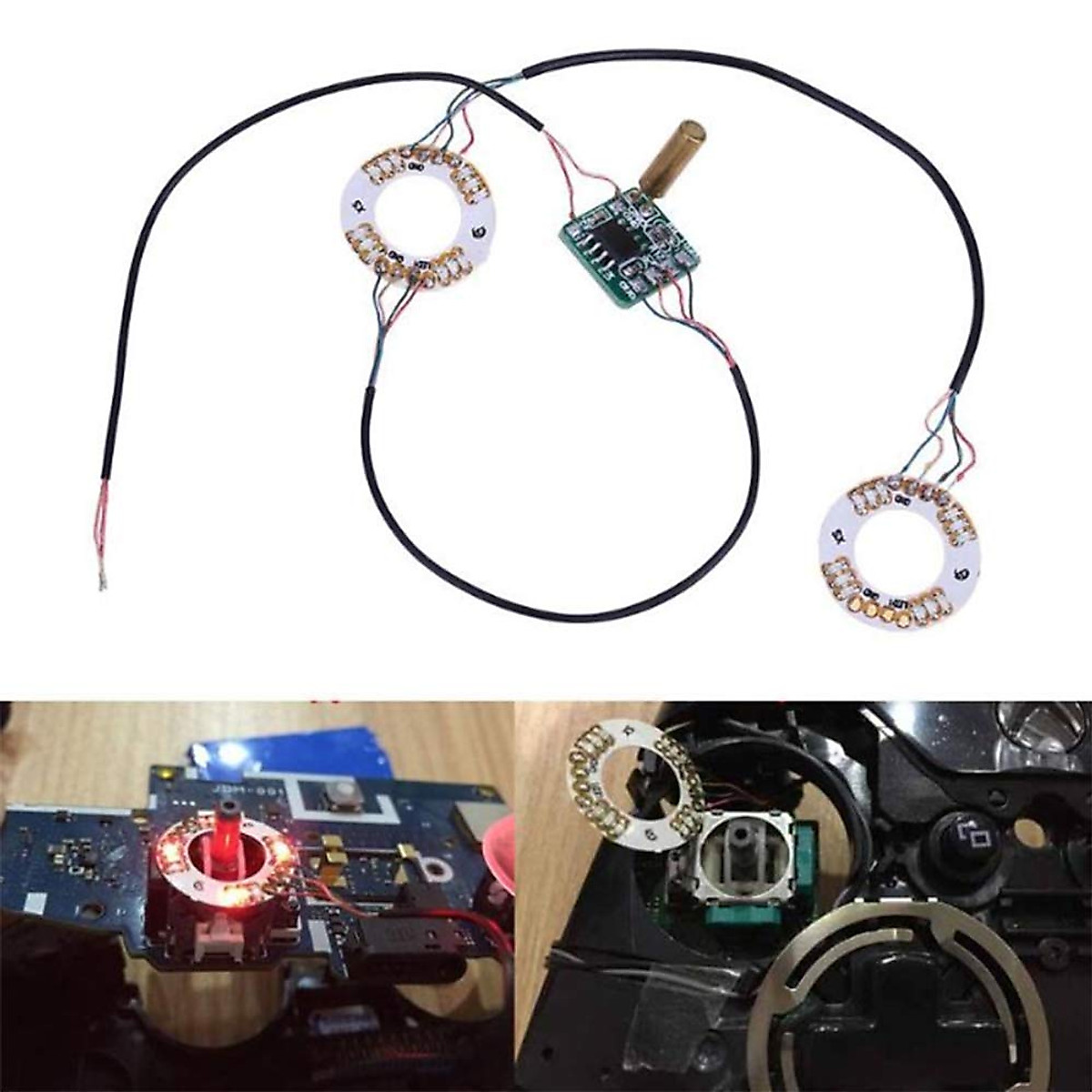 DIY Analog Color LED Light Up Thumb Sticks Joysitck Mod with Clear Thumbstick Caps for Sony Playstation 4 PS4 Controller