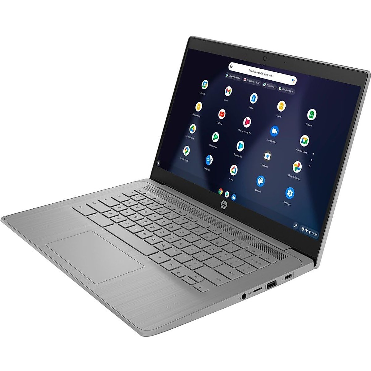 HP 2023 Newest Chromebook Laptop, 14 Inch Display, Intel Celeron N4120 Processor, 4GB RAM, 128GB Storage (64GB eMMC+64GB MSD Card), Intel UHD Graphics 600, WiFi, Bluetooth, Chrome OS, Modern Gray
