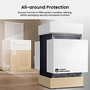 Yeego Wine Fridge Cooler - 24 Inch Wine Fridge Hold 47 Bottles, 40-65°F Wine Refrigerator Glass Door, Built in, Freestanding Under Counter Fridge Lockable for Beer Soda Drink Home Bar Office