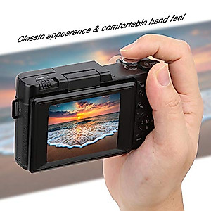 wendeekun 2.7K Digital Camera, 48MP High Definition DSLR Camera, 3.0 Inch TFT Color LCD Screen, 180 Degree Rotation, with Automatic Flash, USB Charging, Support Up to 128GB Memory Card