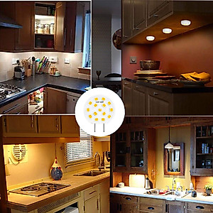 G8 LED Bulb Dimmable 3W Mini Thin Puck Light Bulbs Equivalent to 20W-25W T4 G8 Bi-Pin Base Halogen Bulb, 120V Warm White 3000K G8 Bulb for Under Counter Kitchen Lighting, Under Cabinet Light (8 Pack)
