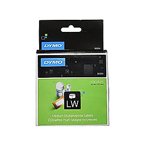 Dymo 30334 Labelwriter Address Labels, 1 1/4 X 2 1/4, White, 1000 Labels/Roll