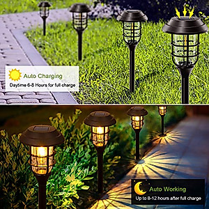 LETMY Solar Pathway Lights Outdoor, 2 Pack Bright Solar Lights Outdoor, IP65 Waterproof Auto On/Off Garden Lights Solar Powered Landscape Lighting for Yard Patio Walkway Driveway Pathway