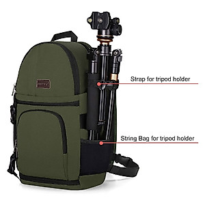 MOSISO Camera Sling Bag, DSLR/SLR/Mirrorless Camera Case Shockproof Photography Camera Backpack with Tripod Holder & Removable Modular Inserts Compatible with Canon/Nikon/Sony/Fuji, Army Green