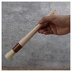 EIKS 2 Sets Natural Bristles Pastry Brushes with Wooden Handle for Basting Spreading Butter Oil Barbecue Baking Kitchen Cooking