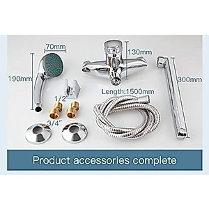 TECKI Kitchen Taps A Set 30cm Length Outlet Rotated Brass Body Bathroom Shower Faucet Four Handle Options Bathtub Faucet Bath Water Mixer