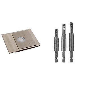 BOSCH VB090 Paper Filter Bag for use with VAC090 Dust Extractor, 9-Gallon&Bosch CC2430 Clic-Change 1/4 in. Self-Centering Drill Bit Assortment (3-Piece)
