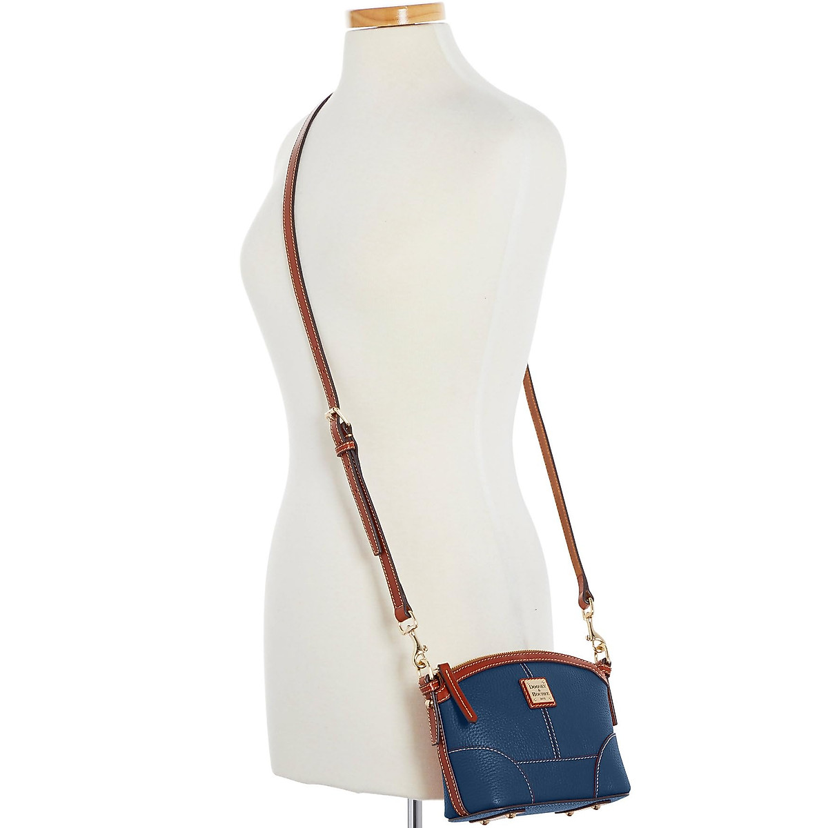 Dooney & Bourke Handbag, Pebble Grain Mini Domed Crossbody - Jeans