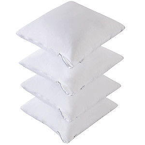4 Pack Waterproof Down Feather Proof Pillow Protectors with Zipper 20x20 Zippered Pillow Covers for Square Throw Pillow