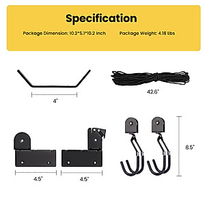 VIVOHOME Kayak Hoist Lift Pulley System for Overhead Garage Storage Canoe Bicycle Ceiling Hoist Hanging System 125lbs 2-Pack Upgraded Edition
