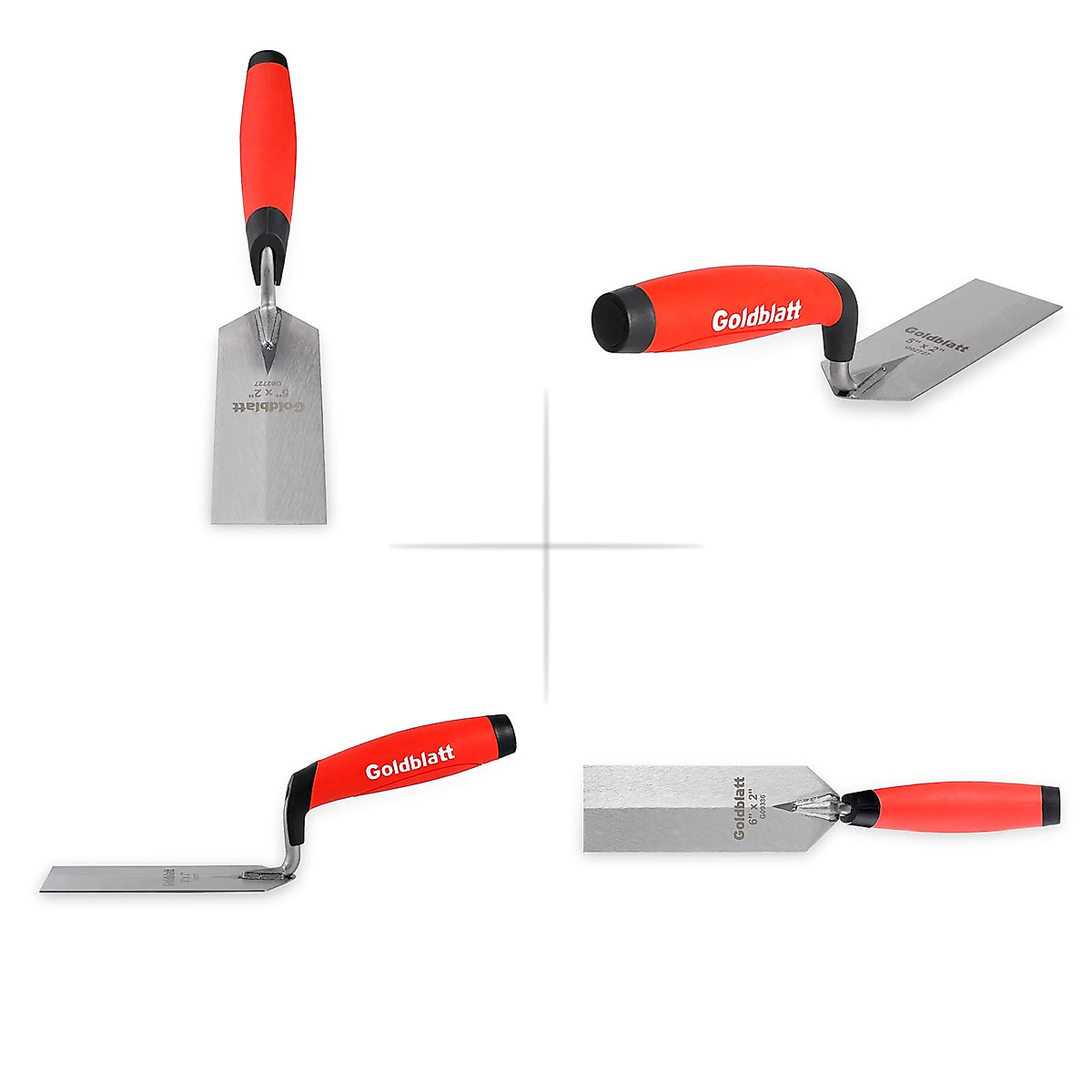 Goldblatt Industries Margin Trowel set, 6"X2" & 5"X2", Professional Masonry Flooring Tool for Concrete, Cement, Tile