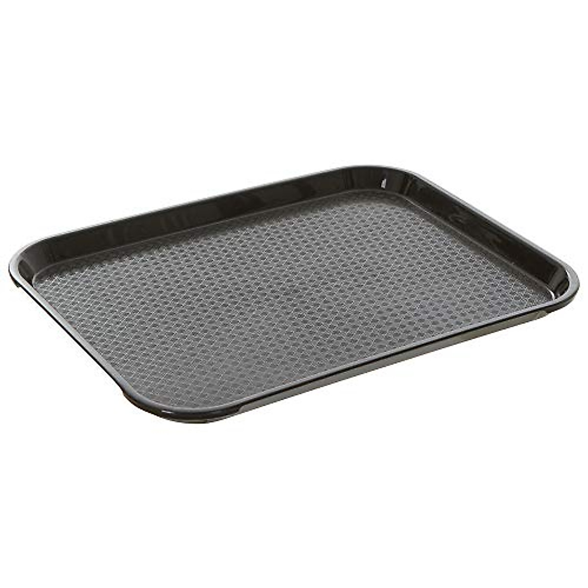 Fast Food Tray 14 x 18 Black Rectangular Polypropylene Serving Tray for Cafeteria, Diner, Restaurant, Food Courts
