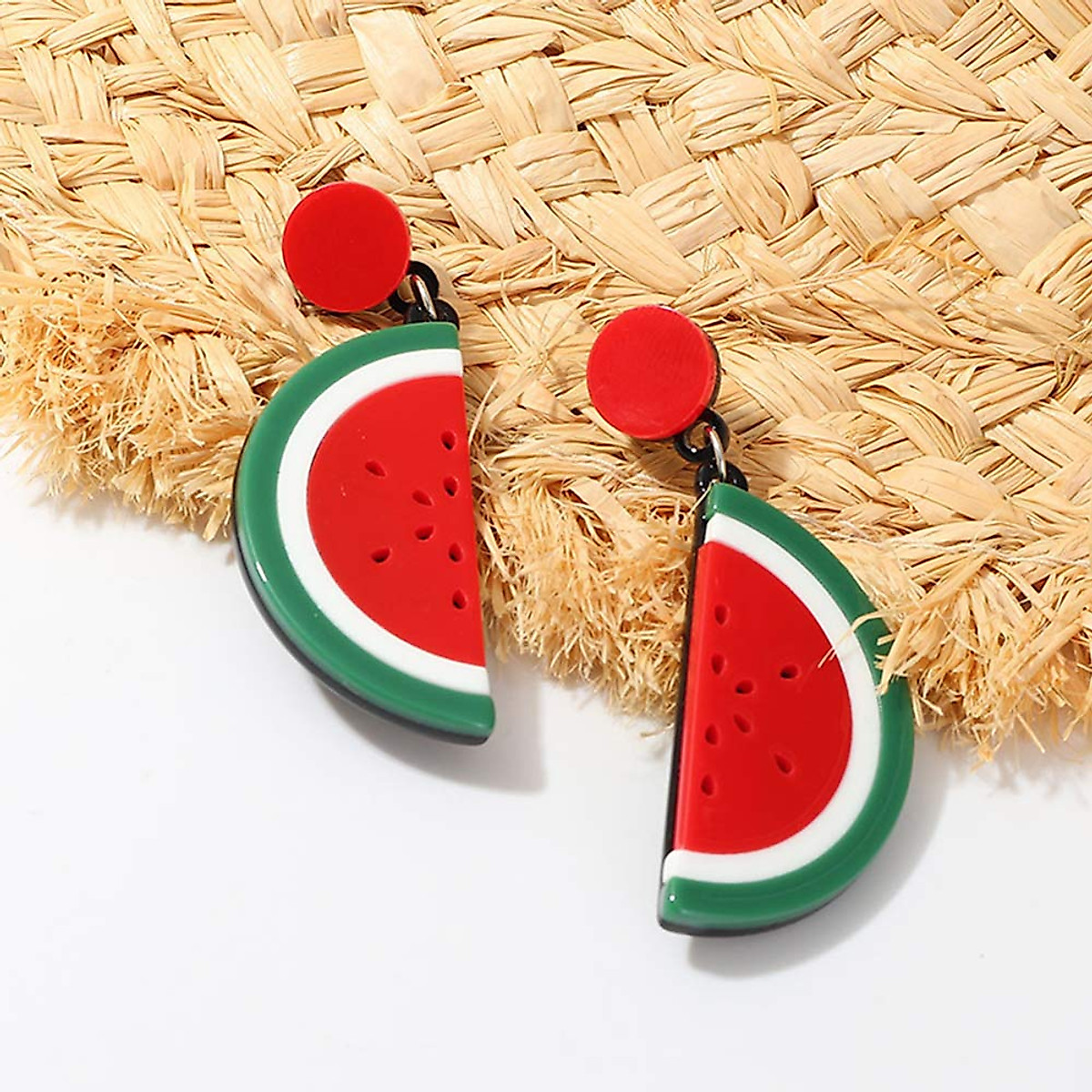 Fashion Earrings For Women,Funny Watermelon Lemon Strawberry Fruit Series Dangle Ear Studs Earrings - Cherry**