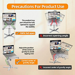 Moallia Laptop Stand with 360 Rotating Base, Computer Notebook Laptop Riser Metal Holder for Desk Collaborative Work, Fully Foldable for Easy Storage, Fits All MacBook, Laptops up to 16 inches