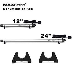 MAXSafes Gun Safe Dehumidifier Rod, Dry Rod - Easy Installation Plug-in Electric Dehumidifier Eliminates Moisture for Gun Safes & Cabinets, ETL Approved (24in)