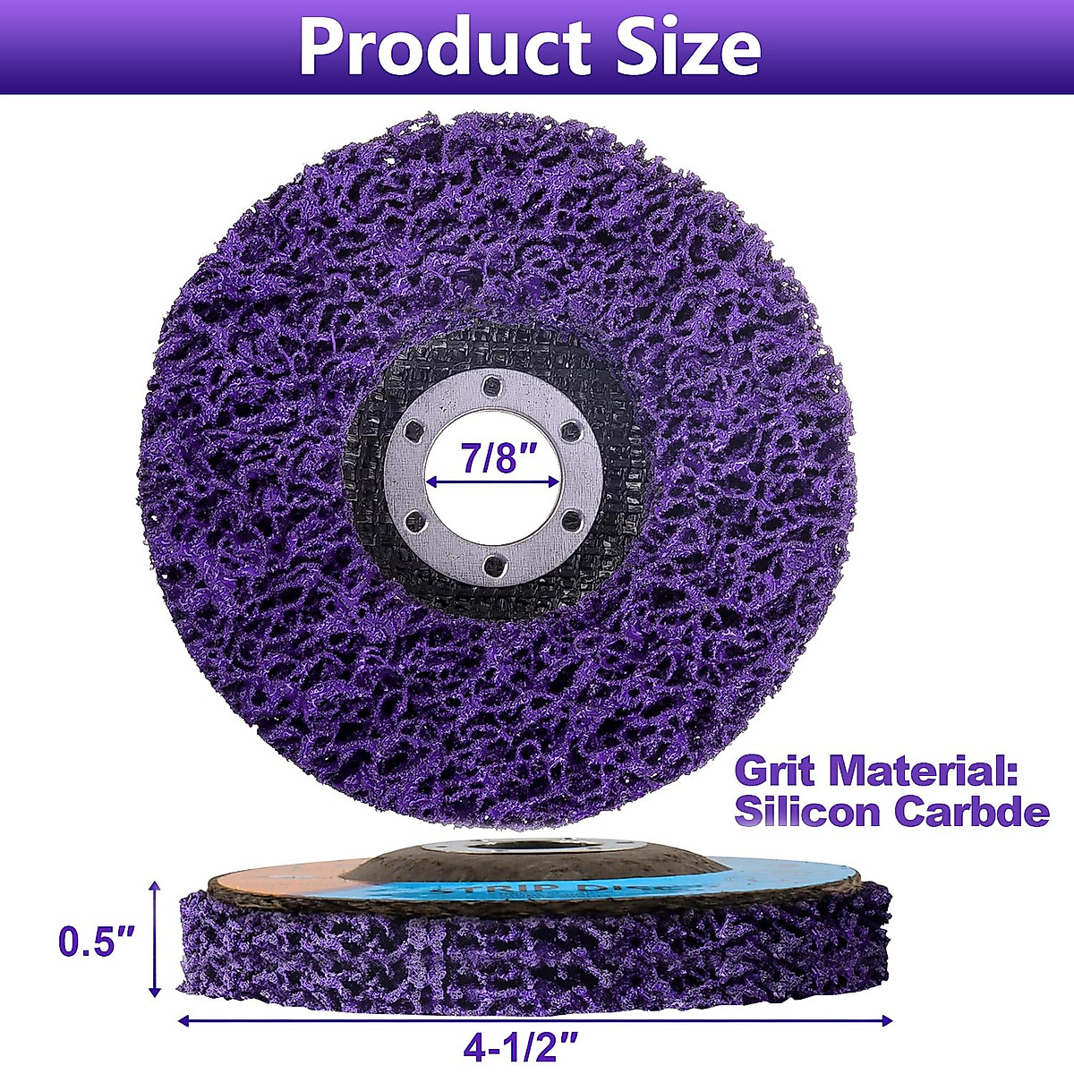 WENORA 5 Pack Strip Discs Stripping Wheel for Angle Grinder, 4-1/2" x 7/8" Strip Discs Stripping Wheel, Clean and Remove Paint Coating Rust Welds Oxidation