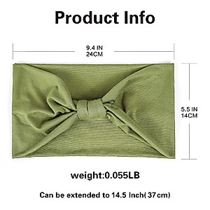 GILI 6 Pack Wide Headbands for Women Non Slip Soft Elastic Hair Bands Yoga Running Sports Workout Gym Head Wraps, Knotted Cotton Cloth African Turbans Bandana (with 6 Pcs Hair Ties)