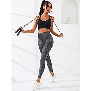 Milumia Women's Crisscross Back Workout Sports Bras Seamless Medium Support Yoga Bra Black Large