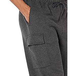 Amazon Essentials Men's Cargo Fleece Sweatpant, Charcoal Heather, Large