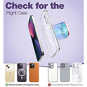 SURITCH Magnetic Cell Phone Ring Holder Grip for iPhone 14/13/12(pro, pro max, Plus, Mini), Finger Grip Folding Adjustable Kickstand for All Magsafe iPhone-Compatibles, Lavender